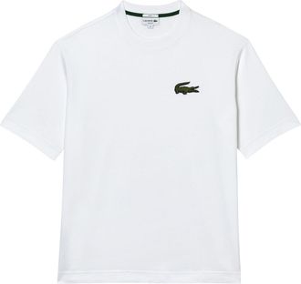 Lacoste T-Shirt f&uuml;r Herren/Damen Unisex, lose Passform (Wei&szlig;)