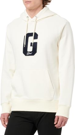 GANT Herren G Badge Hoodie Kapuzenpullover, Cream, L