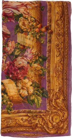 Vintage foulard en soie à fleurs - Violet