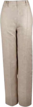 Brunello Cucinelli Femme, Pantalons, Gris, Taille: 36 FR Pantalon Pliss&eacute; &agrave; Taille &Eacute;lastiqu&eacute;e