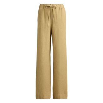 Ralph Lauren Femme, Pantalons, Beige, Taille: 42 FR Linen Drawstring Pant