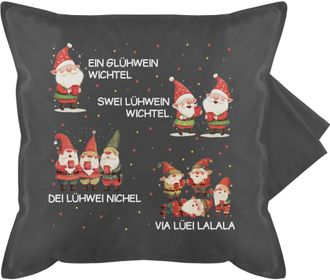 Shirtracer Kissenbezug - Weihnachtskissen Christmas Geschenke - EIN Gl&uuml;hwein Swei Gl&uuml;hwein | Wichtel | EIN Gl&uuml;hwein Zwei Gl&uuml;hwein | Weihnachten | Wichtelgeschenk