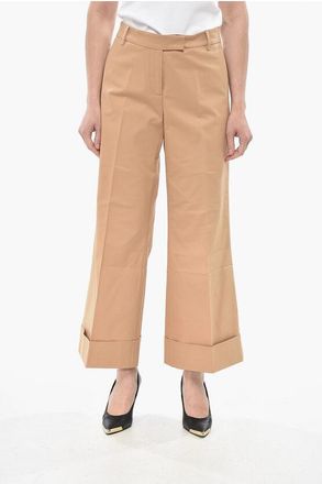 Ql2 Quelledue Chino Cropped-Fit Trousers MELODIA With Turn-Ups size 48