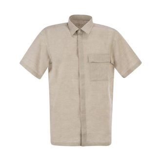 Pantaloni Torino Hemd mit kurzen &Auml;rmeln aus Leinenmischung - - Shirts - Herren - Beige - XL