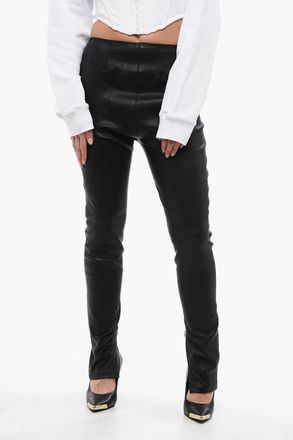 Dsquared2 Lederleggings mit Rei&szlig;verschluss am Kn&ouml;chel Dsquared2