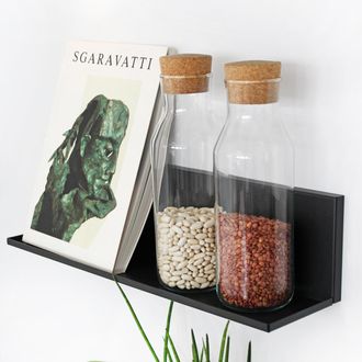 KalaMitica Magnetisches Regal aus Stahl Kostas, modulare Einrichtung für magnetische Wände - Anthrazit - 50 x 12,5 x 12,5 cm