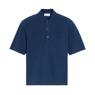 Ami Homme, Tops, Bleu, Taille: M Ami de Coeur Knitted Patch Polo