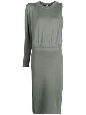 Karl Lagerfeld robe en maille à design asymétrique - Vert
