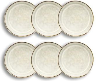 Ogo Living Lot de 6 assiettes coupes boral 20cm beige clair en gr&egrave;s - 2614753