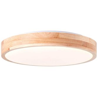 Brilliant lampe, applique murale et plafonnier mince 34cm bois clair / blanc, 1x led int&eacute;gr&eacute;e, 14W led int&eacute;gr&eacute;e, (1300lm, 3000-4000K), couleur de