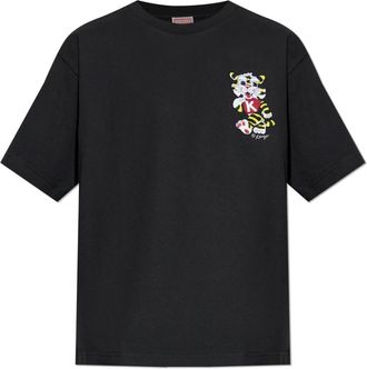 Kenzo Homme, Tops, Noir, Taille: M T-shirt oversize brod&eacute; Tigre sauvage