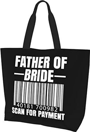 AOOEDM Le p&egrave;re de la mari&eacute;e scanne le sac &agrave; provisions r&eacute;utilisable en toile pour dames