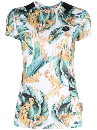 Plein Sport T-Shirt mit Logo-Patch - Gr&uuml;n