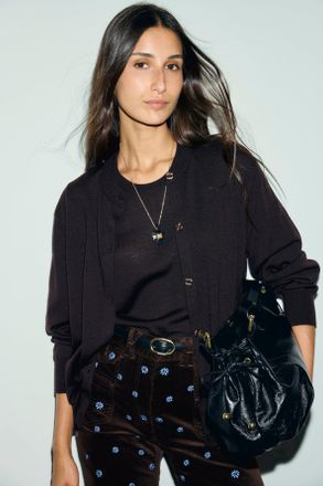 Gerard Darel Gilet en laine fine - RENE - Marron