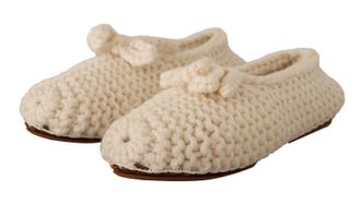 Dolce & Gabbana Womens Wool Knit Ballerina White