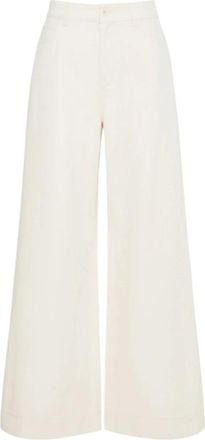 Max Mara Pantalon Large Jambe Cinq Poches - Femme - Jeans - Blanc - Taille: 34 FR