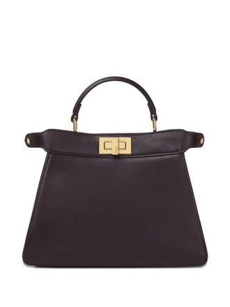 Fendi petit sac cabas Peekaboo I See U - Marron