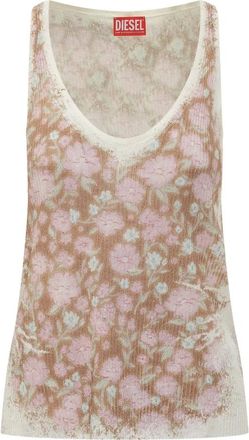 Diesel Femme, Tops, Multicolore, Taille: 36 FR Floral V-neck Sleeveless Top