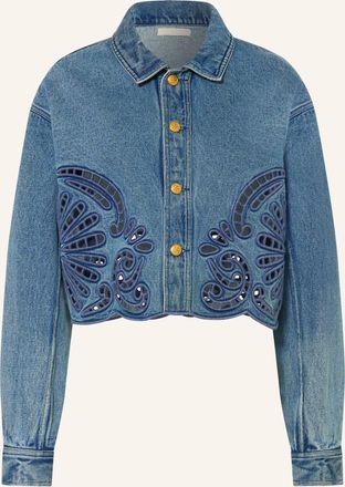 Ulla Johnson Ulla Johnson Jeansjacke Bobbi Mit Lochspitze blau