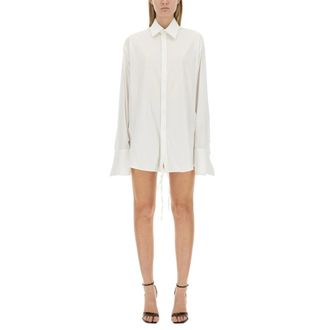Peter Do Femme, Blouses et Chemises, Blanc, Taille: 36 FR Chemise &agrave; cordon de serrage en m&eacute;lange viscose coton