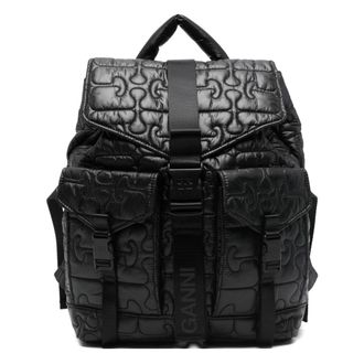 Ganni Femme, Sacs, Noir, Taille: ONE Size Sac &agrave; dos matelass&eacute; Re-Tech