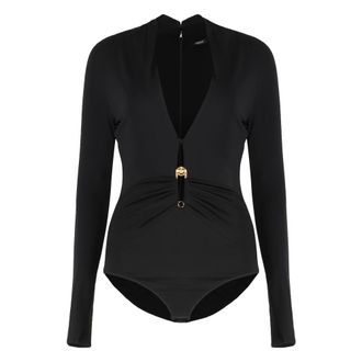 Versace Logo-Detail Jersey-Body - - Tops - Damen - Schwarzk - M