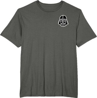 Star Wars Darth Vader Pocket Helmet White Outline Logo T-Shirt