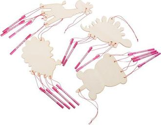 NUOBESTY 4 ensembles Kit Carillons &agrave; Colorier pour Gar&ccedil;on Fille Formes Dinosaures Lion Ours Activit&eacute;s Manuelles D&eacute;veloppement Motricit&eacute; Fine D&eacute;coration Int&eacute;rie