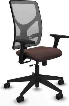 Piqueras y Crespo B&uuml;rostuhl mit 3D-Armen, h&ouml;henverstellbare Lendenwirbelst&uuml;tze, ausgestattet mit Synchron/Translack und Schneideschaum, Grau/Dunkelbraun