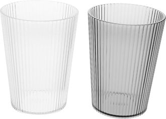 Garneck 2 Stück Unzerbrechliche Zahnputzbecher aus Bpa Freiem Kunststoff Design Praktische Zahnbürsten und Zahnpastahalterung für Transparent und Rauchgrau fü