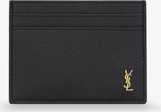 Saint Laurent Tiny Cassandre textured leather card holder - SAINT LAURENT - gender_Man