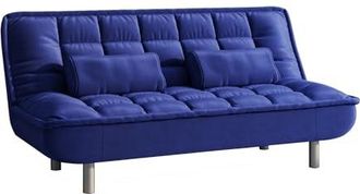 Vente-Unique Canap&eacute; Convertible clic-clac MISHAN en Tissu - Bleu - 3 Places