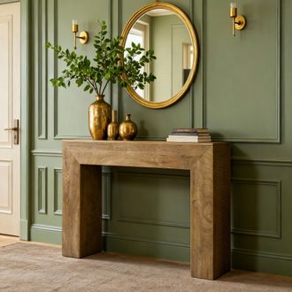 Tribesigns Konsolentisch 110 cm, Schmaler Rechteckiger Sofatisch Hinter Sofa, Landhaus Flurtisch F&uuml;r Eingang Flur Und Wohnzimmer, Rustikales Braun