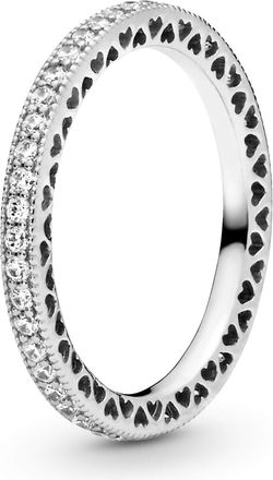 Pandora Damen-Ring Unendliche Herzen 925 Silber Zirkonia transparent Gr. 58 (18.5) - 190963CZ-58