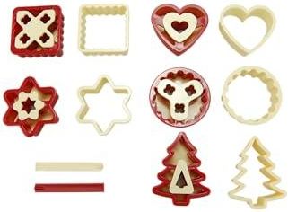 GSD G S D Haushaltsger&auml;te Linzer Keksausstecher Set, Kunststoff, Beige/Rot, 1 - Pack
