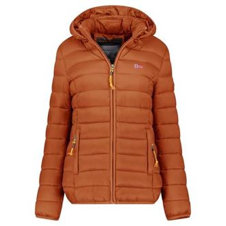 Geographical Norway Atikolor Hood - Doudoune L&eacute;g&egrave;re Femme avec Capuche - Blouson Matelass&eacute; Chaud Mi-Saison - Style Urbain - Poches Zipp&eacute;es - Badge & Drapeau Brod&eacute;s - Coup