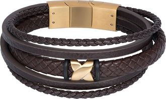 iXXXi Men Lederarmband Elias mattes Gold | 19cm