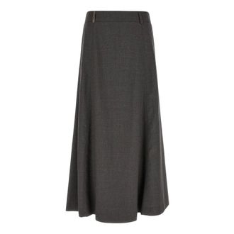 PESERICO Femme, Jupes, Gris, Taille: 40 FR Jupe Midi &Eacute;vas&eacute;e