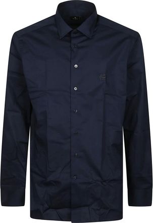 Etro Homme, Chemises, Bleu, Taille: 2XL Long Sleeve Roma Shirt