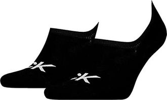 Calvin Klein Logo Mens Liner Socks 2 pack, Footie Pour des hommes, Black, 39/42