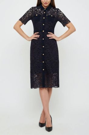 Gerard Darel Robe longue en dentelle - PHYLIS - Marine
