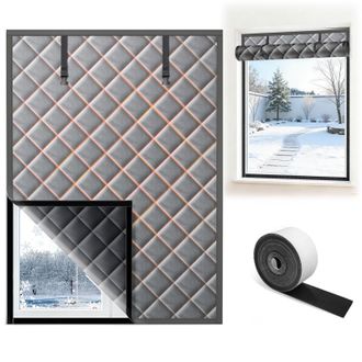 Generic Isolierte Fensterabdeckung F&uuml;r Winter, 3-lagige Thermovorhang Aus Baumwolle, Wind- Und Zugluftdichte Fensterisolierungsset, Ohne Bohren F&uuml;r Zuhause, G