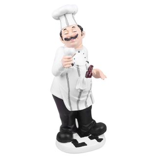 BESPORTBLE K&uuml;chen Figuren Miniatur Chef Koch Figur Franz&ouml;sischer K&uuml;chenchef Harz Dekofigur Tortenfigur Skulptur Statue Dekoration Wohnzimmer Tischdeko Restaurant