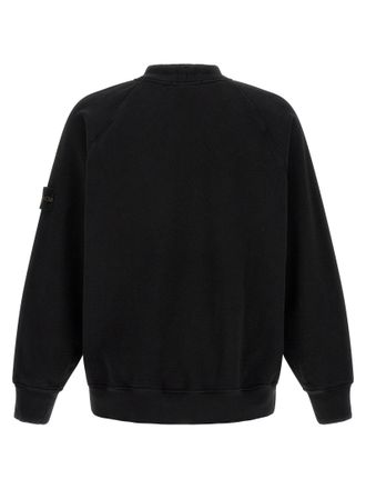 Stone Island Raglan Crew Neck Sweatshirt - Black