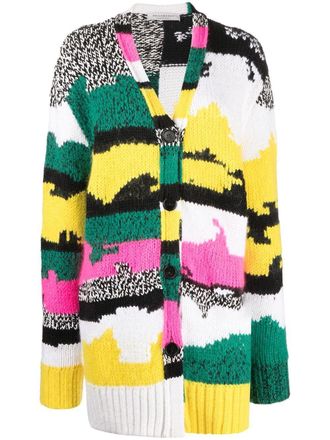 Philosophy di Lorenzo Serafini cardigan en maille épaisse à motif en jacquard - Jaune