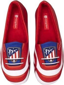 Shoes & Blues Chaussures pour enfants du FC Atletico de Madrid au design classique avec le blason officiel du club, fabriqu&eacute;es en Espagne. Semelle antid&eacute;rapante., r