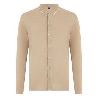 Fedeli Homme, Pulls, Beige, Taille: L Cardigan beige avec un col &eacute;l&eacute;gant et confortable