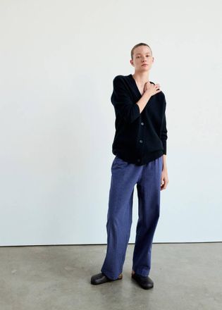 Mango Cardigan de pyjama en maille &agrave; boutons bleu marine fonc&eacute; - Femme - S - MANGO