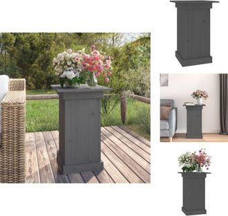vidaXL Vidaxl - Blumenständer Grau 40x40x60 cm Massivholz Kiefer - Blumenständer - Holzkiste - Pflanzenhalter - Gartendeko - Balkondeko