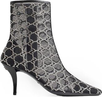 Gucci GG Crystal Mesh Ankle Boots
